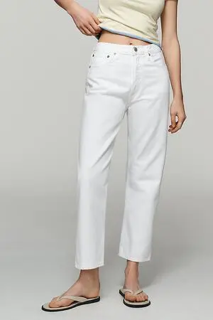 AGOLDE 90s Crop Mid-rise Straight-leg Jeans - Marshmallow