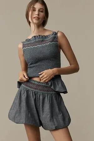 Anthropologie Smocked Bubble Shorts