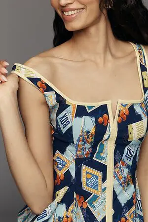 Maeve Sleeveless Square-neck Peplum Tank Top