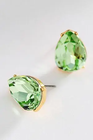 Anthropologie Colorful Stone Teardrop Earrings - Chrysolite