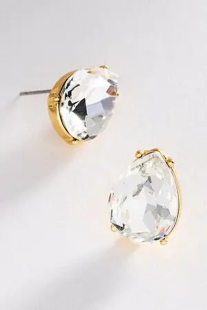 Anthropologie Colorful Stone Teardrop Earrings - Clear