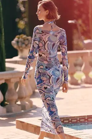 CAPITTANA Polly Retro Long-sleeve Maxi Dress