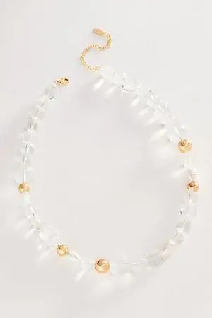 Anthropologie Chunky Beaded Necklace - Clear