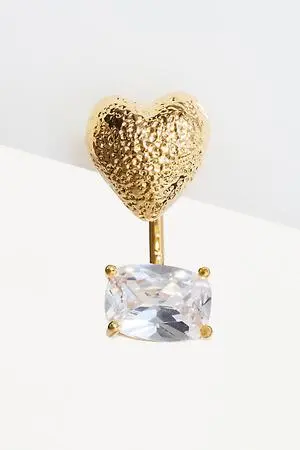 Anthropologie Heart Gem Drop Earrings