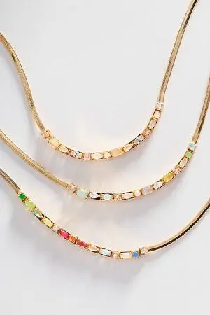 Anthropologie Stone Bar Necklace - Neutral