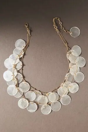 Anthropologie Iridescent Layered Shell Necklace