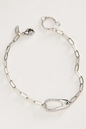 Anthropologie Caraber Paperclip Chain Bracelet - Silver