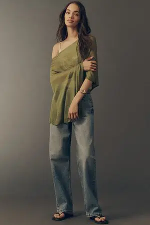 Anthropologie Sheer Knit Poncho - Green