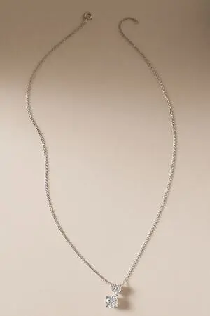 FINE DIAMONDS BY ANTHROPOLOGIE WEDDINGS Double Lab Diamond Necklace - Silver