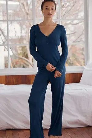 Eberjey Pointelle Long-sleeve Henley