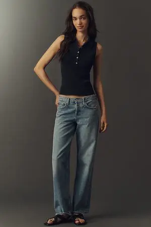 Paige Vesta Collared Tank Top - Black