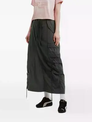 Izzue Cargo Drawstring Skirt - Grey