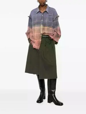 R13 Reversible Frayed Check Shirt