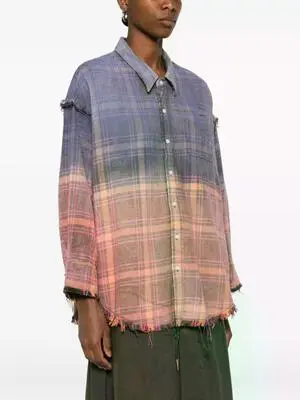 R13 Reversible Frayed Check Shirt