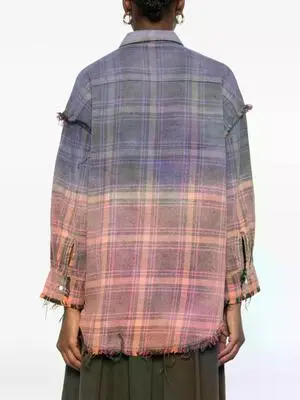 R13 Reversible Frayed Check Shirt