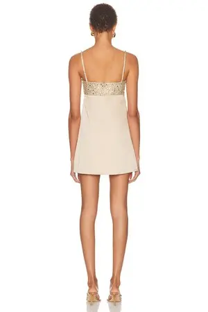 Retrofete Shyla Embellished Mini Dress - Macadamia