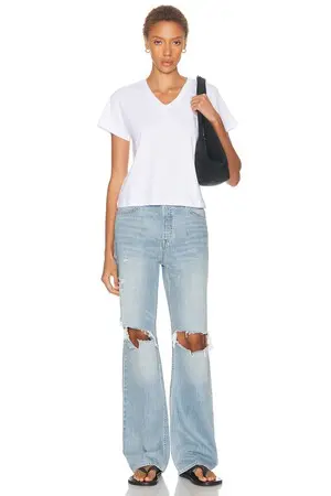 LESET Margo V-neck Tee - White