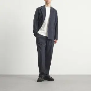 CARTER YOUNG Double Pleated Trousers In Virgin Wool Blend