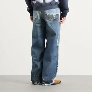 Acne Studios 1981 Trompe L’oeil Skeleton Print Jeans - Mid Blue