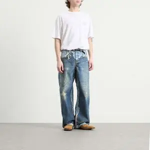 Acne Studios 1981 Trompe L’oeil Skeleton Print Jeans - Mid Blue