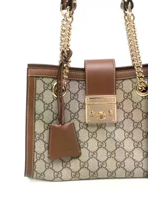 Gucci Small Padlock Gg Canvas Shoulder Bag - Neutrals