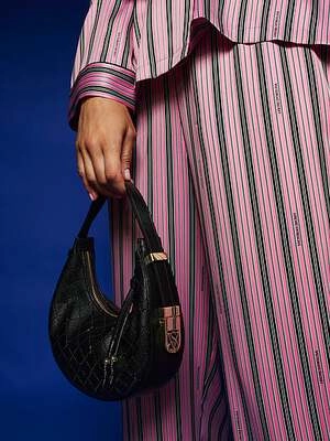 Victoria's Secret Small Crescent Bag - Black