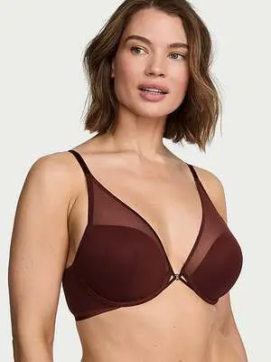 Victoria's Secret Very Sexy Sheer Reveal Lightly Lined Plunge Bra - Print