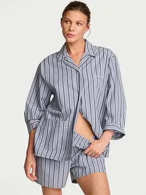 Victoria's Secret Heritage Cotton Long-sleeve Short Pajama Set - Print