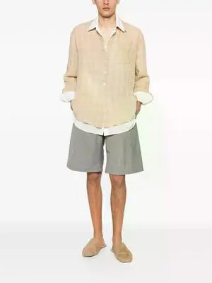 Our Legacy Checked Linen Shirt - Neutrals
