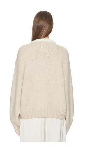 SRG Caylea Oversized V-neck Sweater - Beige