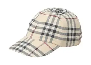 Burberry Check Cap - Cream