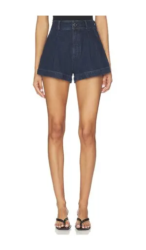 Paige Camille Pleated Denim Shorts