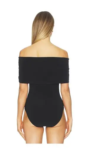 Norma Kamali Sleeveless Cowl Neck Hooded Bodysuit - Black