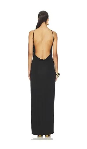 Cult Gaia Vaela Maxi Dress With Gold-tone Hardware And Slit