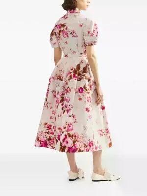 Erdem Floral-pattern A-line Skirt - Neutrals