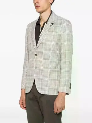 LARDINI Checked Blazer - Neutrals