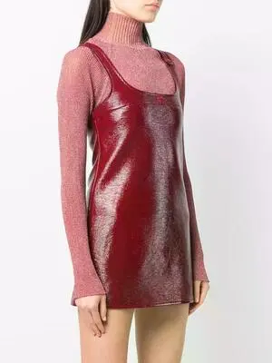 COURREGES Sleeveless Vinyl Mini Dress - Red