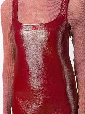 COURREGES Sleeveless Vinyl Mini Dress - Red
