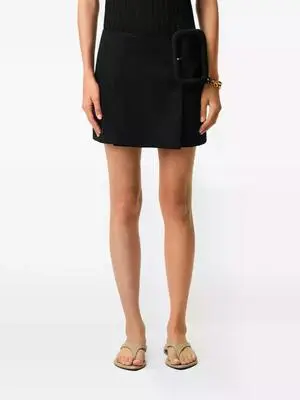 AMI Paris Wool Mini Skirt With Large Buckle