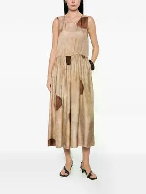 UMA WANG Polka-dot Pleated Midi Dress