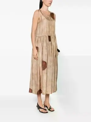 UMA WANG Polka-dot Pleated Midi Dress