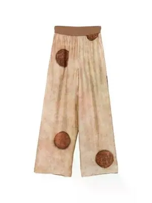 UMA WANG Pansy Dot-print Trousers - Neutrals