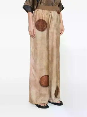 UMA WANG Pansy Dot-print Trousers - Neutrals