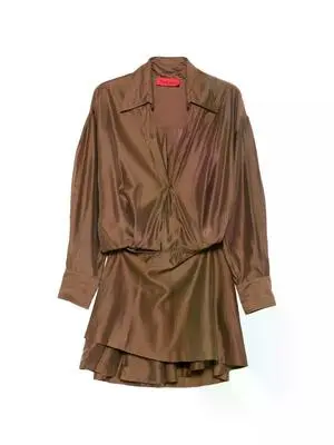 THELATEST Denise Mini Dress - Brown