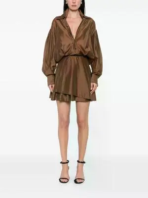 THELATEST Denise Mini Dress - Brown