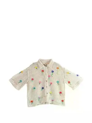 Pero Floral Crochet Knit Shirt