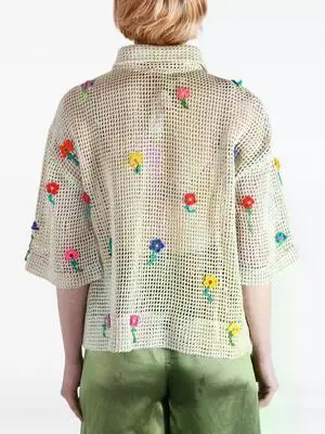 Pero Floral Crochet Knit Shirt