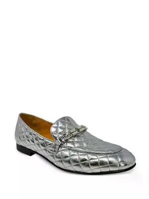 MADISON MAISON Quilted Loafers With -tone Embellishment - Silver