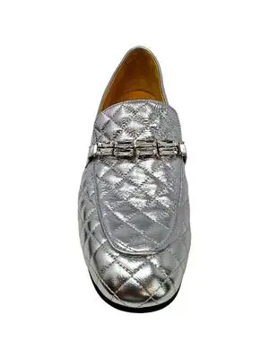 MADISON MAISON Quilted Loafers With -tone Embellishment - Silver
