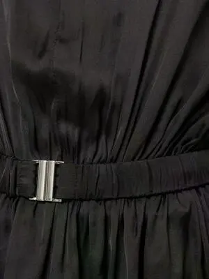 NISSA Belted V-neck Peplum Top - Black